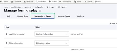 Cannot Find Checkout Tab In Manage Form Display Of Order Types