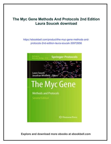 The Myc Gene Methods And Protocols 2nd Edition Laura Soucek Pdf