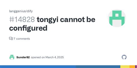Tongyi Cannot Be Configured · Issue 14828 · Langgeniusdify · Github
