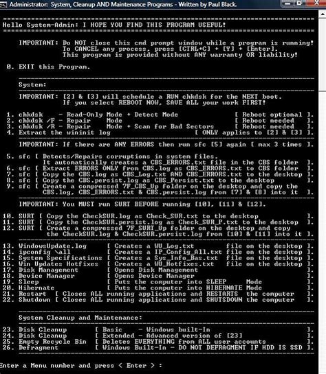 MENU Driven BATCH PROGRAM To Run Programs And Perform Tasks Windows Forums