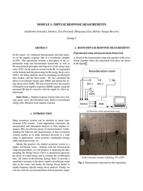 Group 3 Module 1 Impulse Response Measurements Pdf Decibel Acoustics