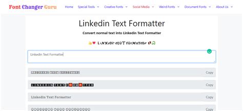 Linkedin Text Formatter Linkedin 𝐓ᵉxt ℱ𝓞ⓡ𝓜𝐚Ť𝓉eⓇ