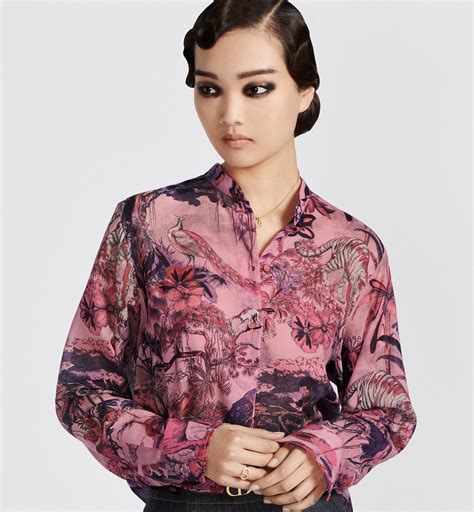 블라우스 핑크 Toile De Jouy Voyage 모티브 코튼 보일 Dior