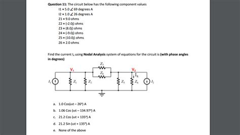 solved the circuit below has the following component values