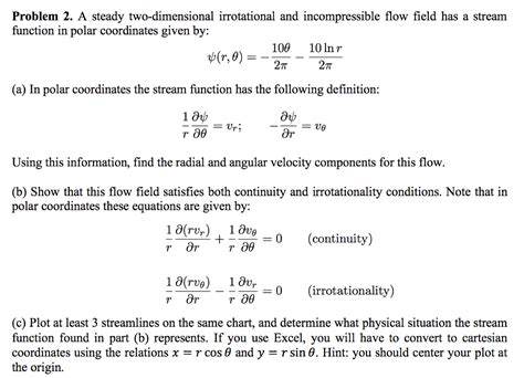 solved problem 2 a steady two dimensional irrotational and