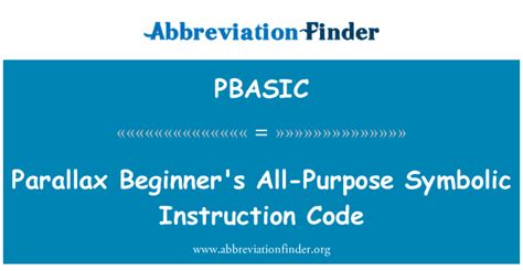 definição de pbasic código de instrução simbólica para todos os fins