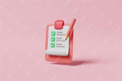 Premium Photo Pink Clipboard With Checklist Paper Sheet Green