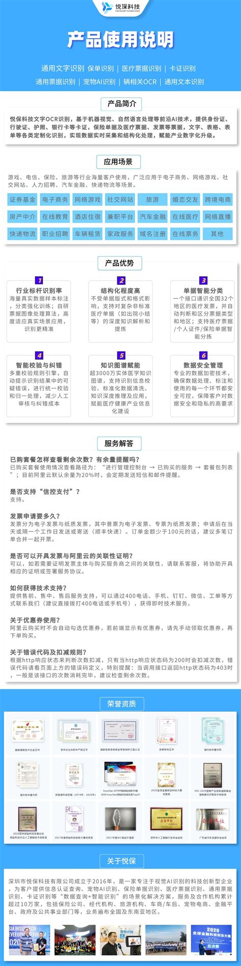 医疗票据智能分类 支持医疗发票 费用清单 出院小结 增值税发票 身份证 银行卡分类识别 悦保科技【最新版】 自动识别接口 Ocr 人工智能 云市场 阿里云