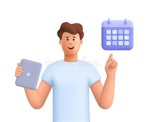 Man Holding Tablet Showing Plan Schedule Planning Day Scheduling Appointment In Calendar
