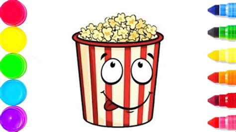 Как нарисовать Попкорн Раскраска Ведро Попкорна Для детей Рисунки