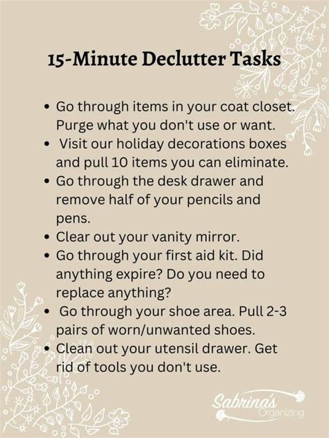 15 Minute Decluttering Tasks Challenge Declutter Your Home In 31 Days
