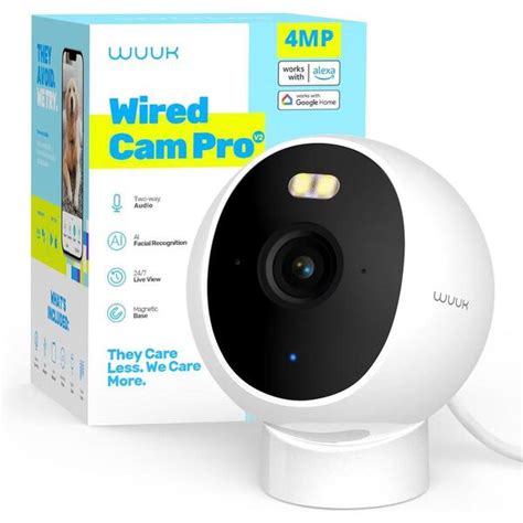 WUUK 4MP Wired Smart Indoor Spotlight Security Camera With Color Night