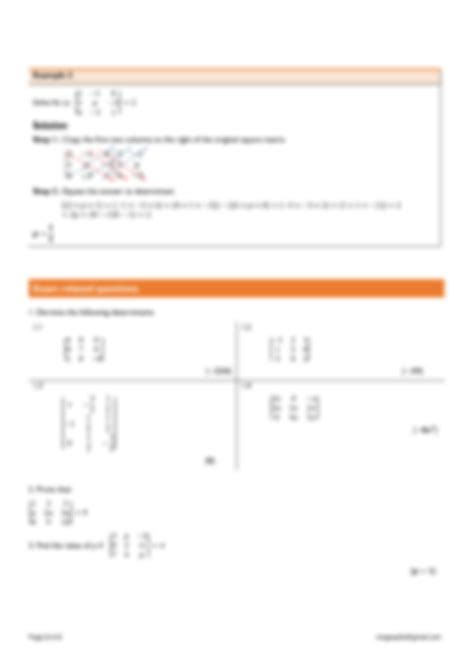 Solution 2 Third Order Determinant Sarrus S Rule Studypool