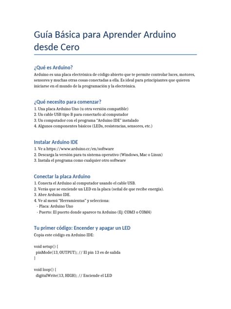 Guiaarduinoparaprincipiantes Pdf Arduino Informática