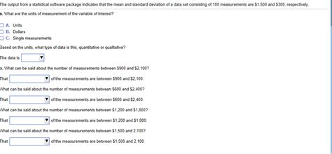 Solved The Output From A Statistical Software Package