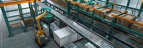 Automated Warehouse Conveyor System An Automated Conveyor System In A Warehouse The System