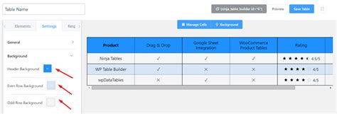 create online tables easily with drag and drop table builder