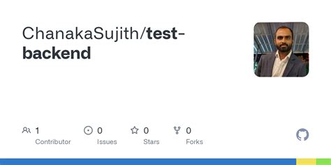 GitHub ChanakaSujith Test Backend