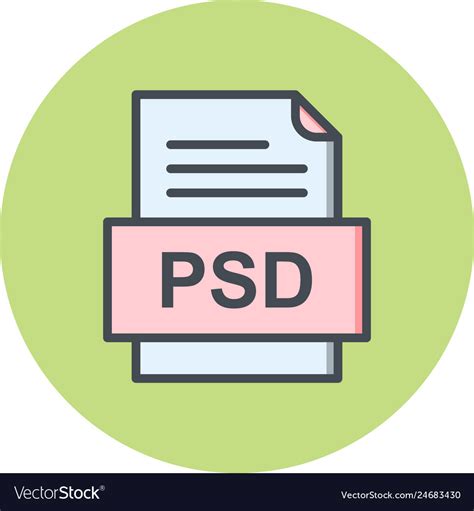 psd file document icon royalty free vector image