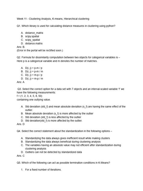week 11 clustering analysis k means hierarchical clustering docx 1