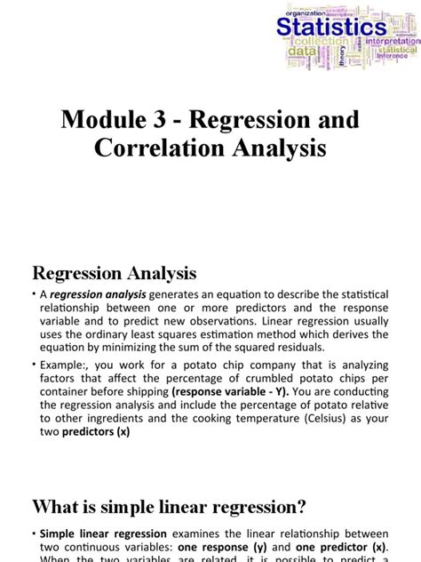 Module 3 Regression And Correlation Analysis Pdf Regression