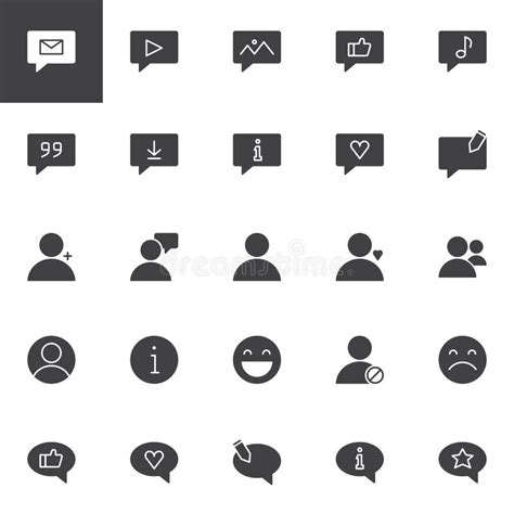 UI Elements Vector Icons Set Stock Vector Illustration Of Filled Messenger 115941749