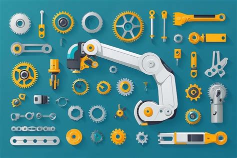 Premium Photo Robotics Arm Assembling Components Vector Illustration