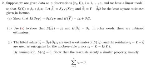 Solved Suppose We Are Given Data On N Observations Chegg Com