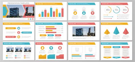 그래프와 차트 다목적 프레 젠 테이 션 템플릿 슬라이드 색 요소 집합입니다 전단지와 전단지 기업 보고서 마케팅 광고 연례 보고서 책 표지 디자인 0명에 대한 스톡 벡터 아트