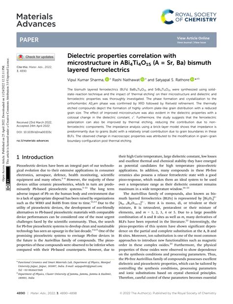 Pdf Dielectric Properties Correlation With Microstructure In Abi 4 Ti