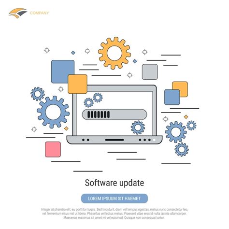 Premium Vector Software Update Flat Contour Style Vector Concept Illustration