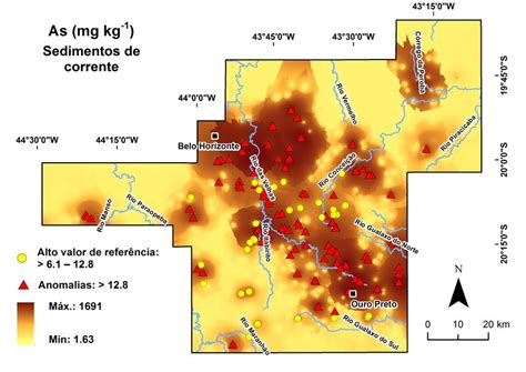 Geochemical Map Of Arsenic Iron Quadrangle Download Scientific Diagram