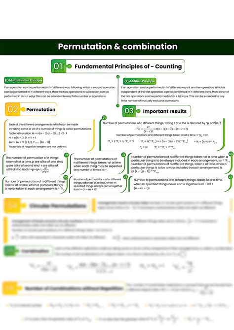 SOLUTION: Permutation combination mind map - Studypool