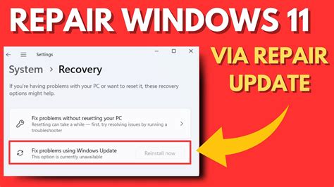 how to repair windows 11 fix problems using windows update windows 11 23h2 24h2 youtube