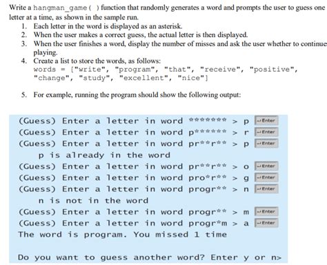 Solved Write A Hangmangame Function That Randomly