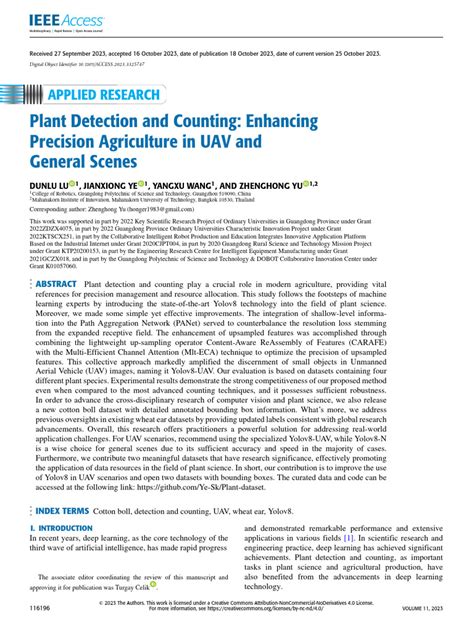 Plant Detection And Counting Enhancing Precision Agriculture In Uav And