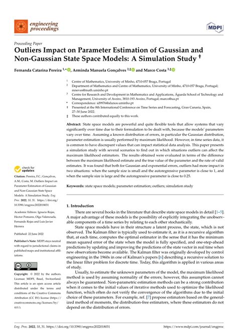 Pdf Outliers Impact On Parameter Estimation Of Gaussian And Non Gaussian State Space Models A