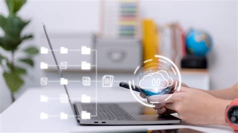 Premium Photo Document In Folder To Manage A Hybrid Cloud System And Download Or Upload Data
