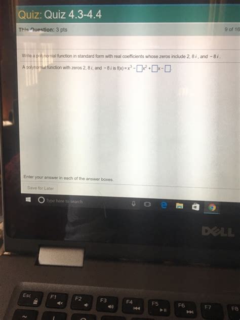 solved write a polynomial function in standard form with