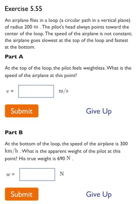 Solved An Airplane Flies In A Loop A Circular Path In A Chegg