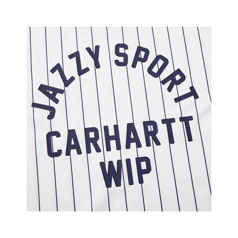 Carhartt Wip X Jazzy Sport S S Jersey T Shirt White Navy Stripes