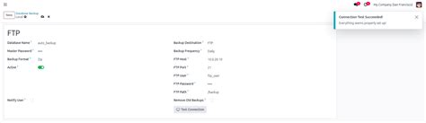 how to manage automatic database backup in odoo 18