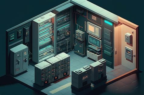 Premium Ai Image Advanced Server Room With Rows Of Highperformance