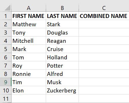 How To Combine First And Last Names In Excel 5 Easy Ways
