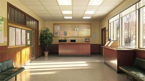 School Front Office Reception Desk Premium Ai Generated Image