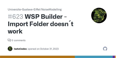 WSP Builder Import Folder Doesnt Work Issue Universite Gustave Eiffel NoiseModelling