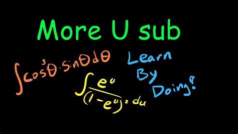 more u substitution problems integration ∫cos 3𝛉sin𝛉d𝛉 ∫ e u 1 e u 2