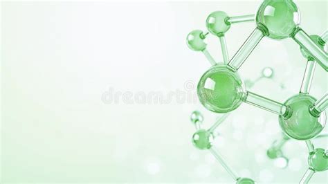 Green Molecular Structure With Bokeh Effect Stock Illustration