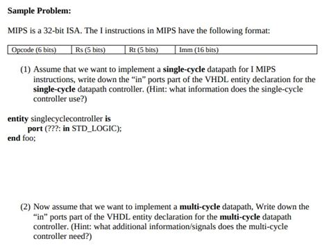 Solved Sample Problem MIPS Is A Bit ISA The I Chegg