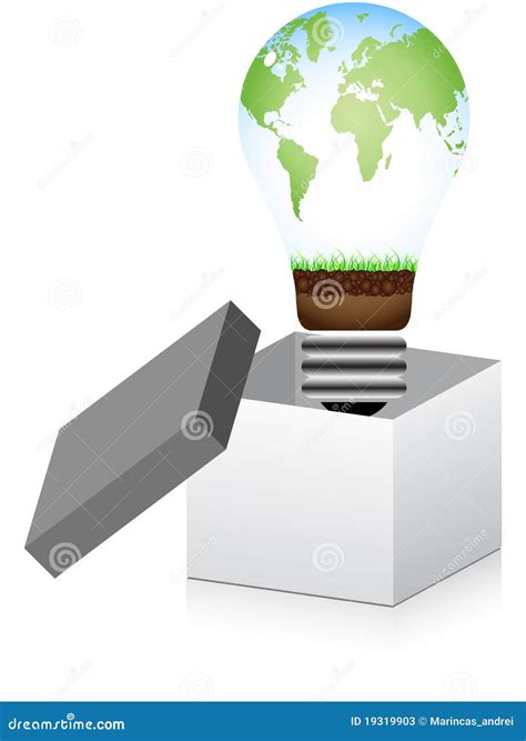 Open Box With Lightbulb Inside Stock Vector Illustration Of Ecologyc Pack